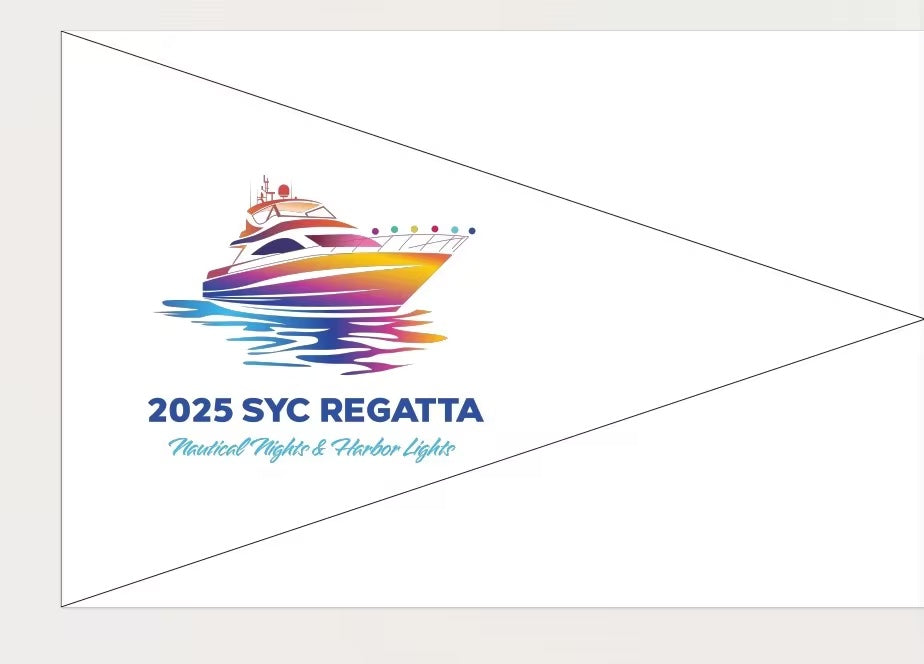 Flag, Burgee Pennant, SYC REGATTA 12" x 18" – Wavy Flag