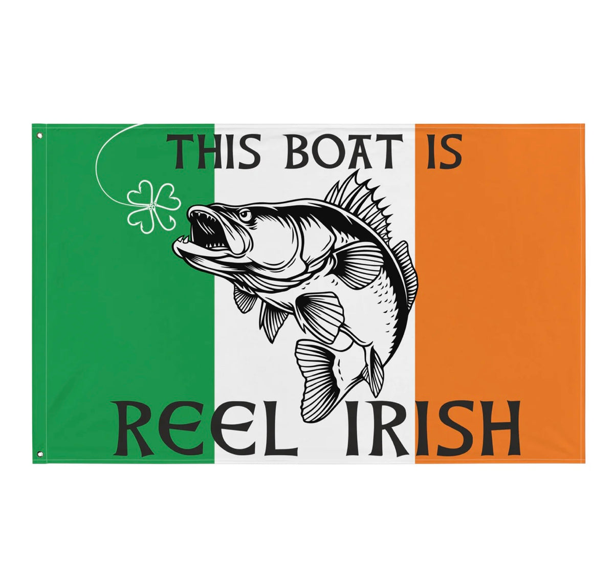 Flag, THIS BOAT IS REEL IRISH 12" x 18" – Wavy Flag